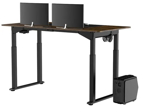 Lama Plus Elektricky výškově nastavitelný stůl UPLIFT — 160 cm, hnědá / černá