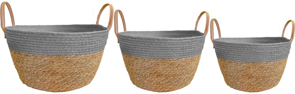 Tutumi Přírodní koš BOHO - sada 3 ks HOM-02810