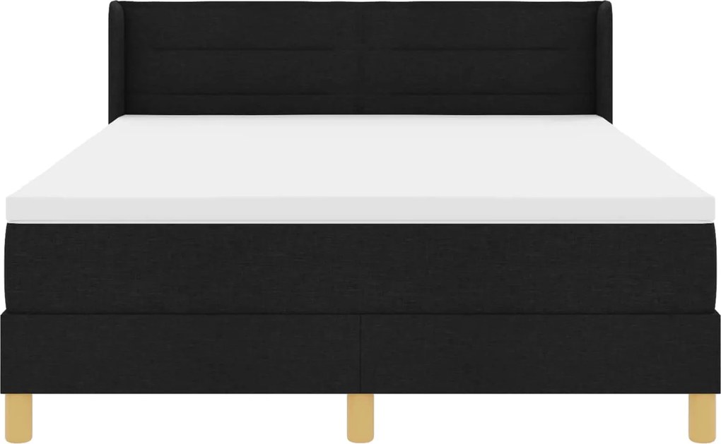 Postel s boxspringem s matrací s čelo Černý 200 x 160 cm textil 3341239