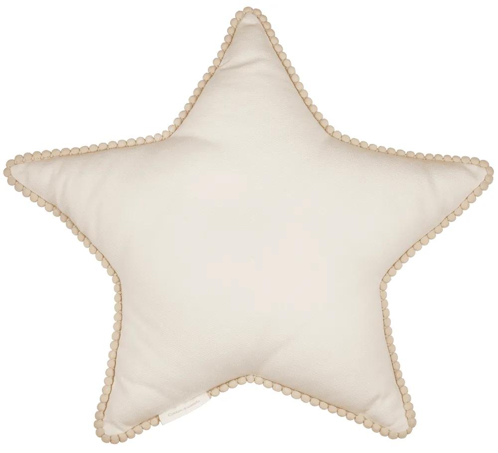 Boho polštář hvězda s bublinkami vanilka 50 cm