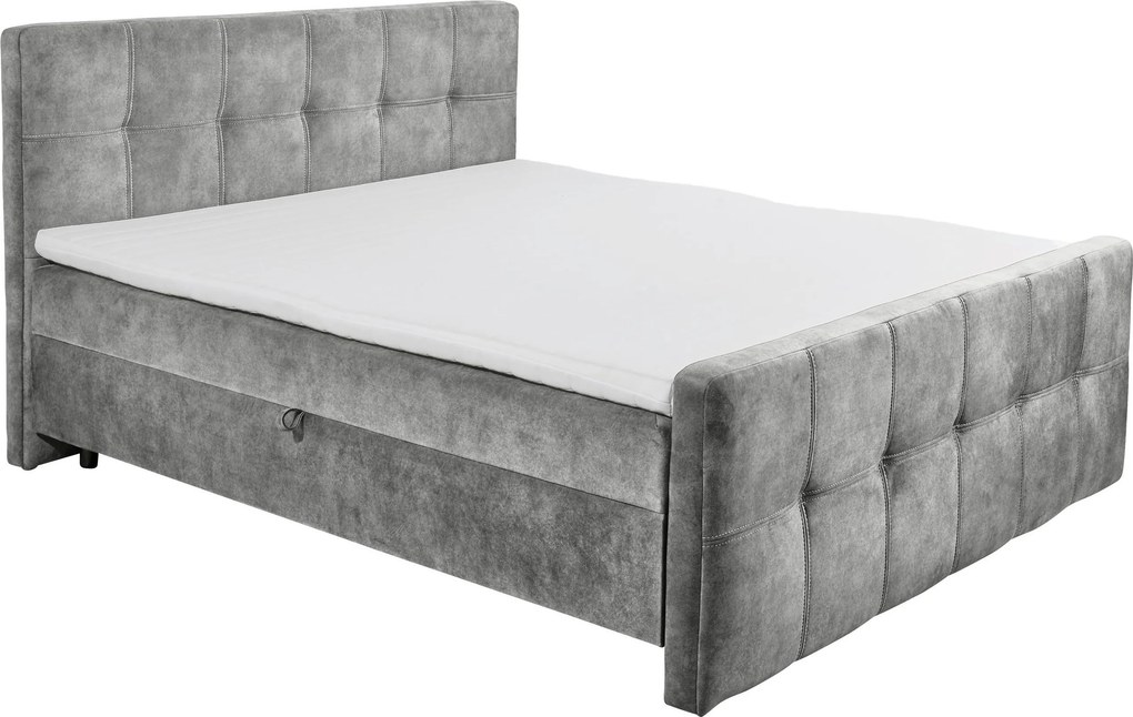 XXXLutz AMERICKÁ POSTEL, 180/200 cm, šedá MID.YOU - Postele s úložným prostorem - 002220050107
