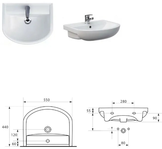 Lavedo Auriga 55 koupelnová skříňka s umyvadlem