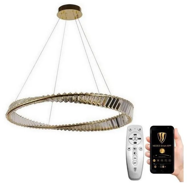 NEDES LED Stmívatelný křišťálový lustr na lanku LED/50W/230V + dálkové ovládání ND3605