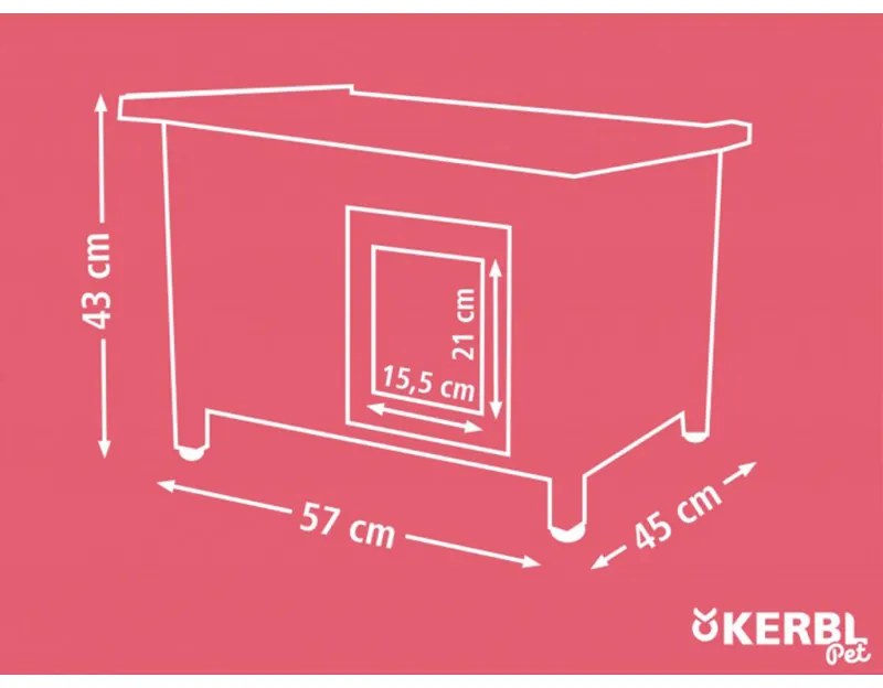 Kerbl Dřevěná bouda pro kočky RUSTICA 57 x 45 x 43 cm 0428-XG