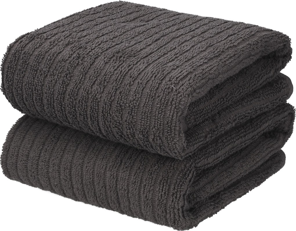Livarno® Froté ručník, 50 x 100 cm, 2 kusy (tmavě šedá)
