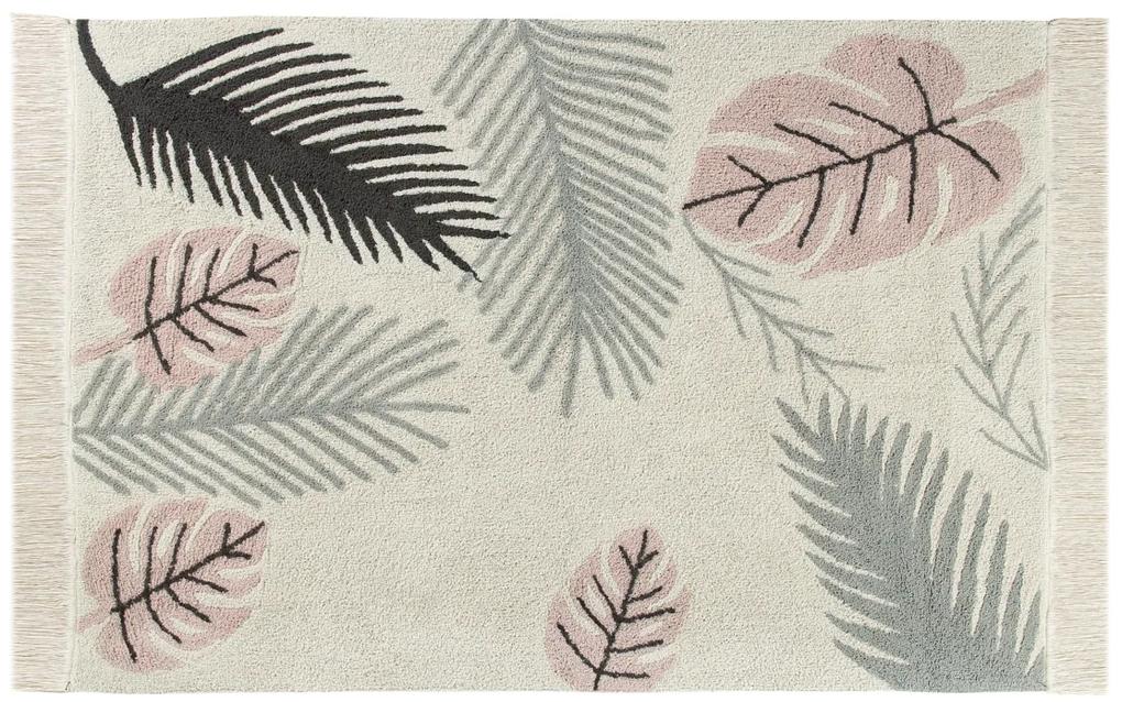 Lorena Canals bavlněný koberec růžové listy - krémový Plants