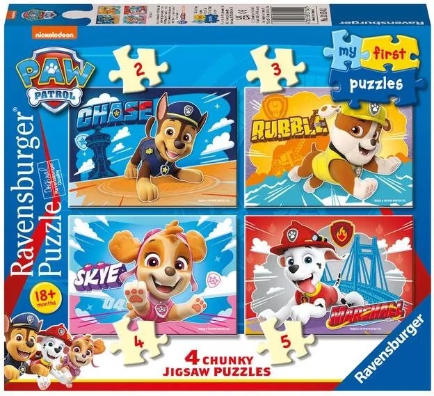 Puzzle ravensburger puzzle 031542 moje první puzzle tlapková patrola 2/3/4/5 dílků