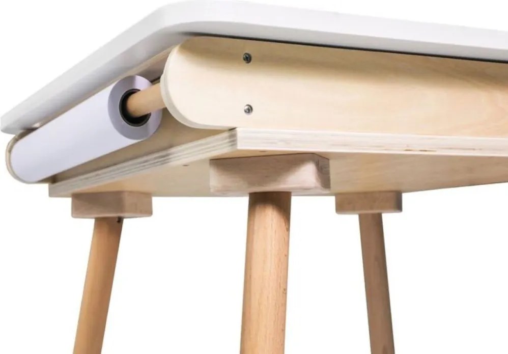 Dětská rostoucí sada BUNNY, stolek a 2 židle, bílá/hnědá ELIS design