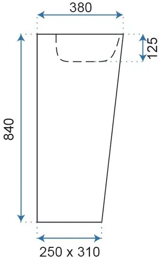 Volně stojící keramické umyvadlo REA DARIA bílé