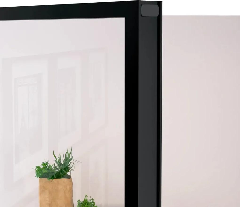 vidaXL Interiérové dveře bílé 102x201,5 cm tvrzené sklo a hliník úzké [153661] Barva: Černá a průhledná