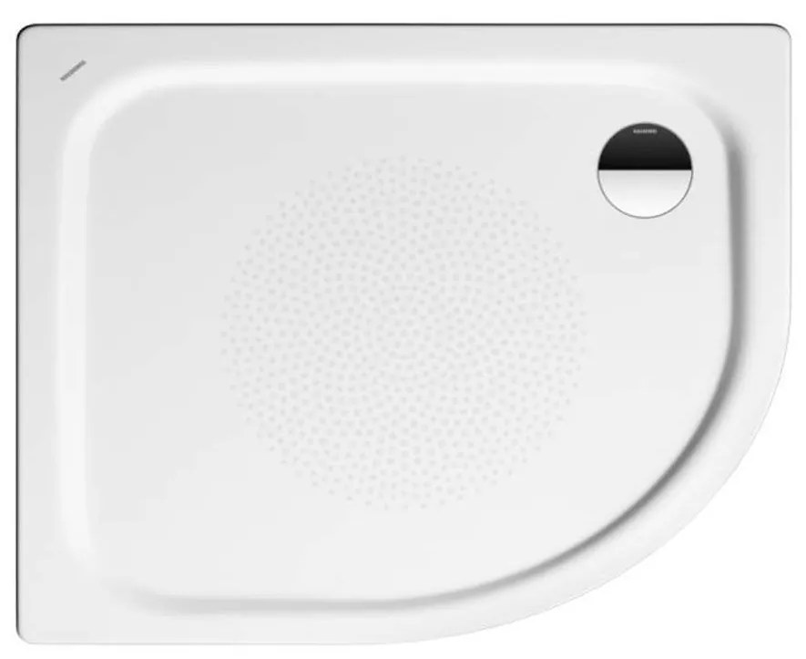Kaldewei Advantage - Čtvrtkruhová asymetrická sprchová vanička Zirkon 605-1, 100x80 cm, bílá - sprchová vanička, antislip, bez polystyrénového nosiče 457030000001