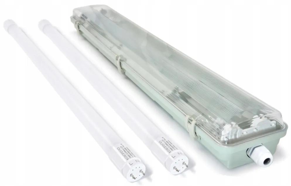MILIO Trubicové svítidlo MP0121-EC79536 + LED trubice 2x60cm T8 18W studená bílá 6500K