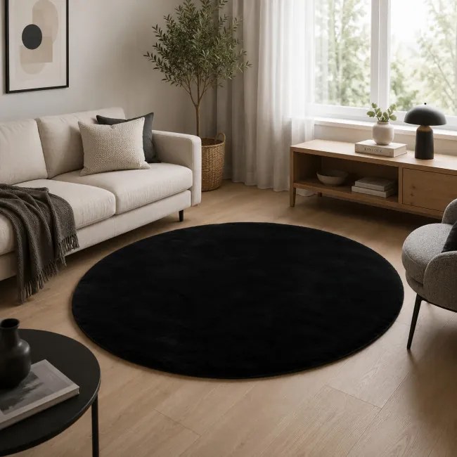 Koberec RABBIT black kruh