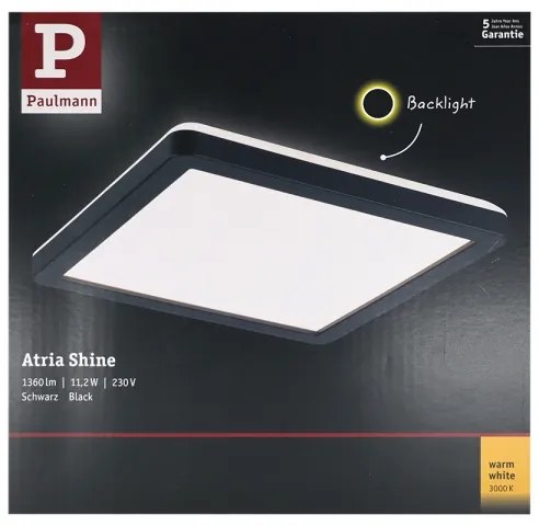 Paulmann 71000 - LED/11,2W Přisazený panel ATRIA 230V 3000K černá