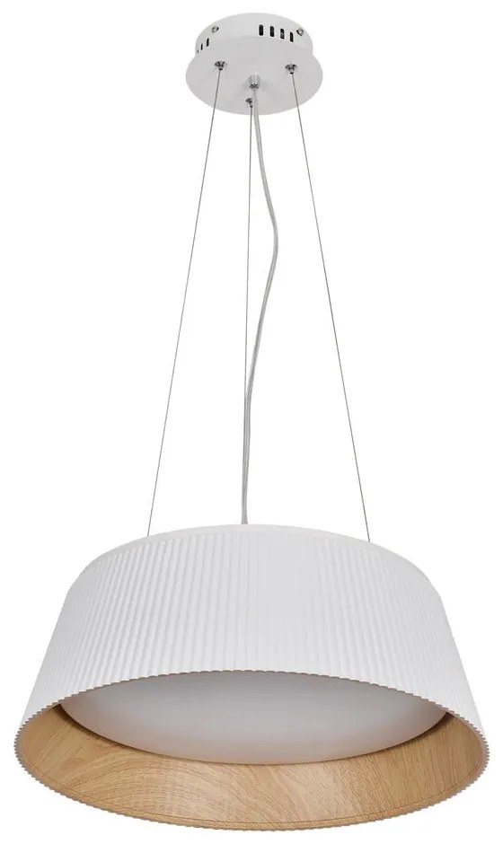 LED závěsné svítidlo s kovovým stínidlem v bílo-přírodní barvě ø 45 cm Umbria – Candellux Lighting