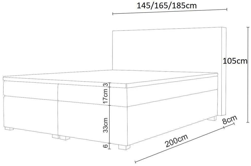 Manželská postel Boxspring 160 cm Simon Comfort (béžová) (s matrací, bez úložného prostoru). 1056324