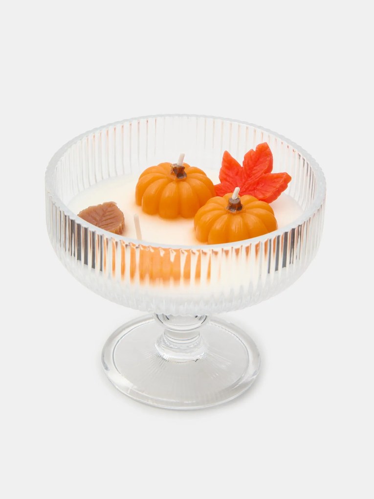 Sinsay - Vonná svíčka s motivem dýně a listů Pumpkin Spice - bílá