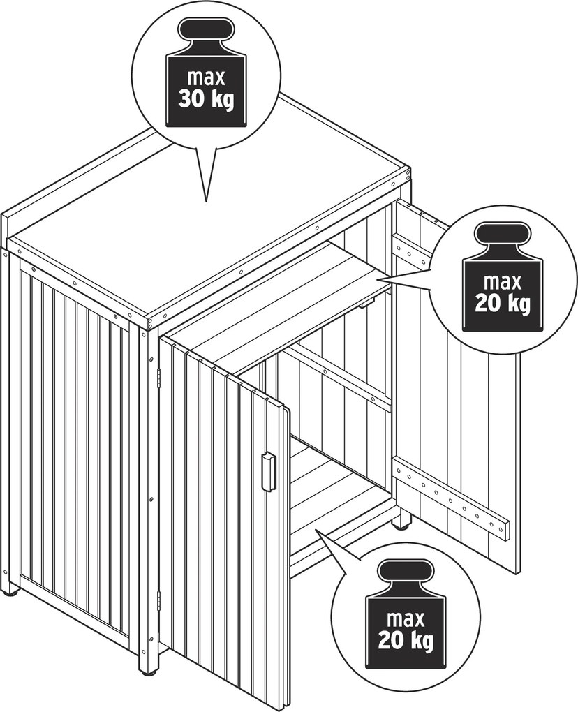 Tchibo - Malá zahradnická skříň - barva: hnědá