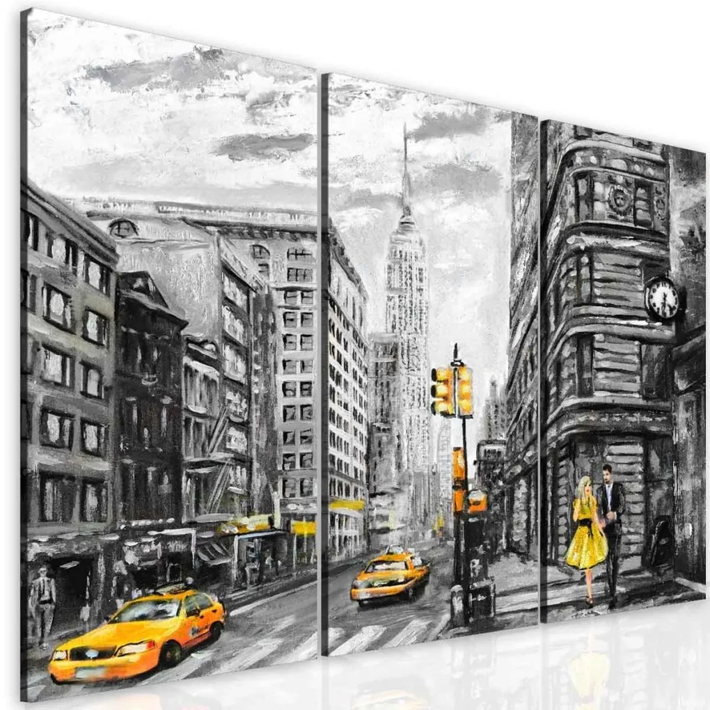 Malvis Malvis Malovaný obraz žlutý New York  60x50 cm