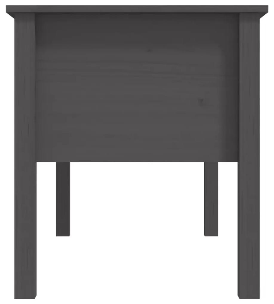 Konferenční stolek šedý 102 x 49 x 55 cm masivní borové dřevo - Default Title