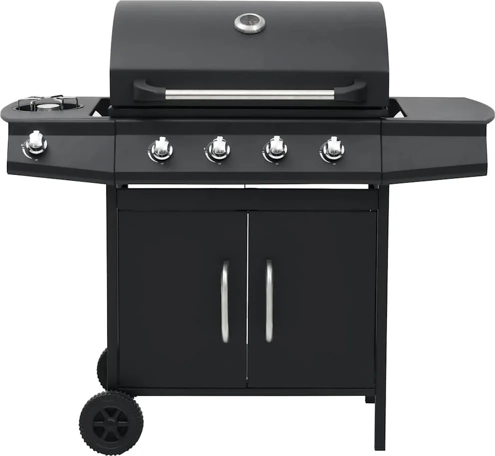 Plynový gril 4+1 hořáky černý ocel 310105