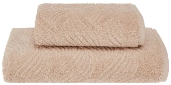 Soft Cotton Sada Ručníků WAVE 50x100 cm + 75x150 cm Cappuccino, 500 gr / m², Česaná prémiová bavlna 100%