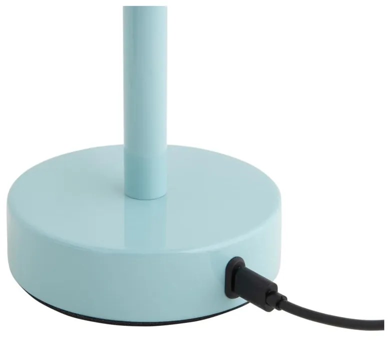 Světle modrá LED stolní lampa s kovovým stínidlem (výška 24,5 cm) James – Leitmotiv