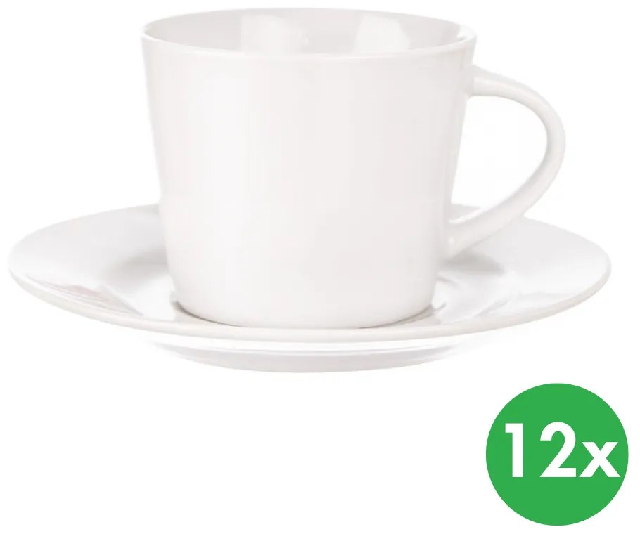 Hrnek s podšálkem MONA, 0,18 l, porcelán, 12 ks