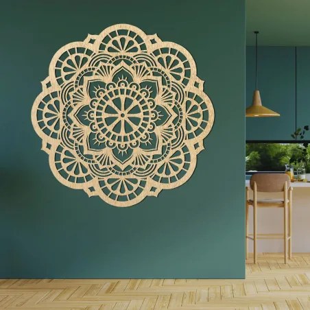 Dřevěná nástěnná dekorace mandala světla a paprsků | SENTOP PR0508