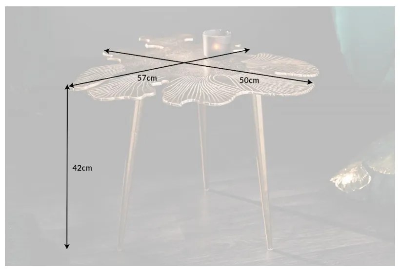 Massive home | Konferenční stolek LEAF 57 CM antik zlatý