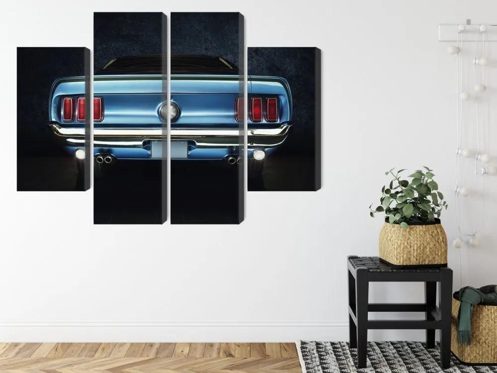 Vícedílný obraz Zadní Část Starého Fordu Mustang Nedostatek Nedostatek Přírodní plátno 200x150
