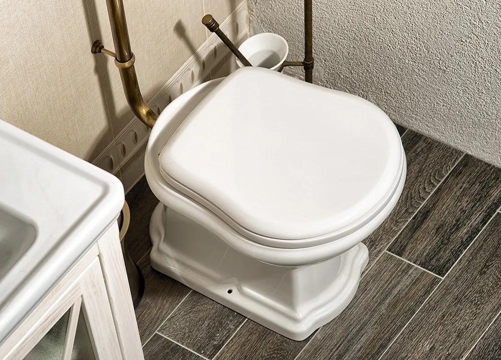 Kerasan RETRO WC sedátko, polyester, bílá/bronz