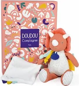 Doudou Dárková sada - dinosaurus s dečkou 25 cm / od 0 let
