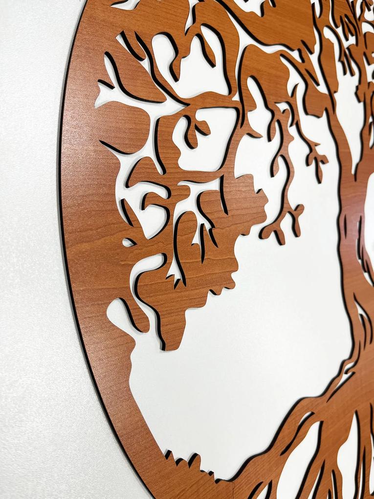 dřevo života Dřevěný strom na zeď STROM ŽIVOTA Barevný vzor: Třešeň, Rozměry Ø: 80