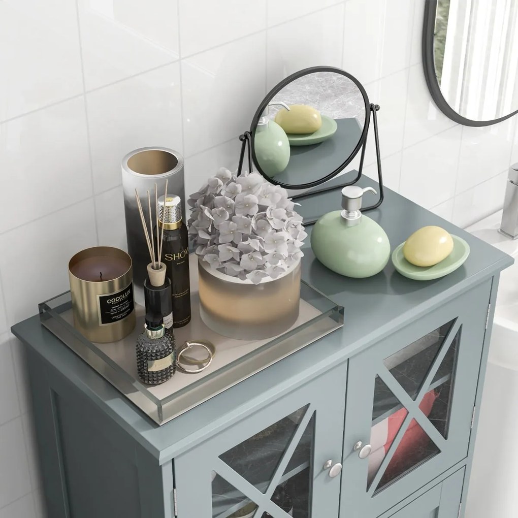 Costway WC skříňka do koupelny, na prádlo s dvířky – 60 × 30 × 108 cm