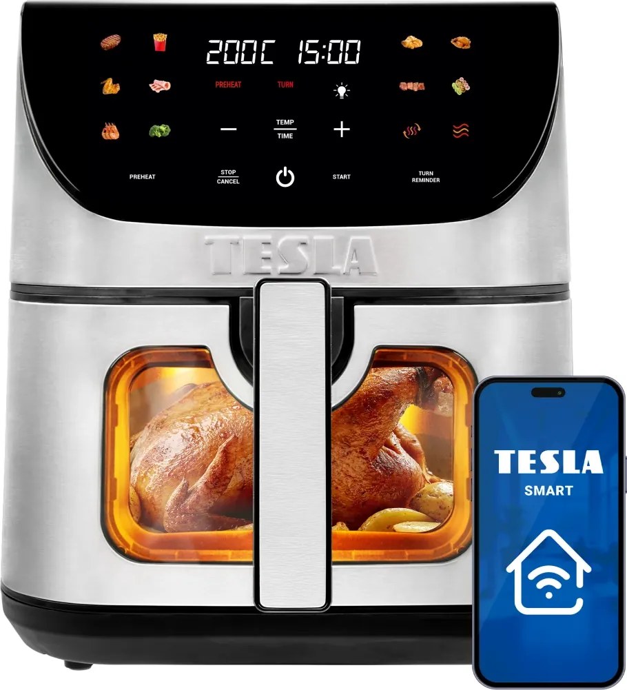 TESLA AirCook Q70 XXL WiFi Pro - multifunkční digitální horkovzdušná fritéza