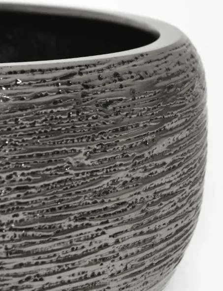 Kulatý květináč POTTA, sklolaminát, průměr 55 x výška 26 cm, stříbrná