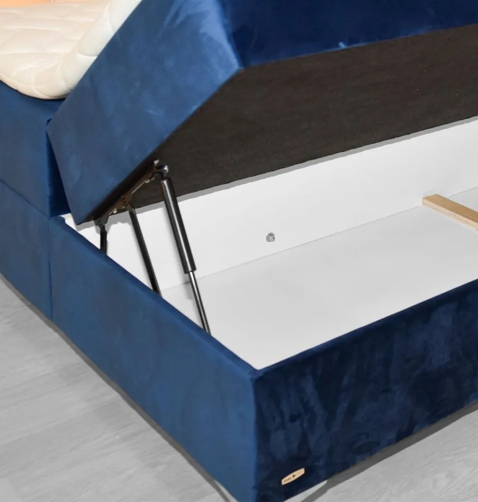 Vystavená manželská postel TITTO - modrá 160 × 200 cm