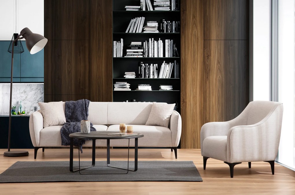Hanah Home Rozkládací třímístná pohovka BELISSIMO béžová 220 cm 560ARE1362