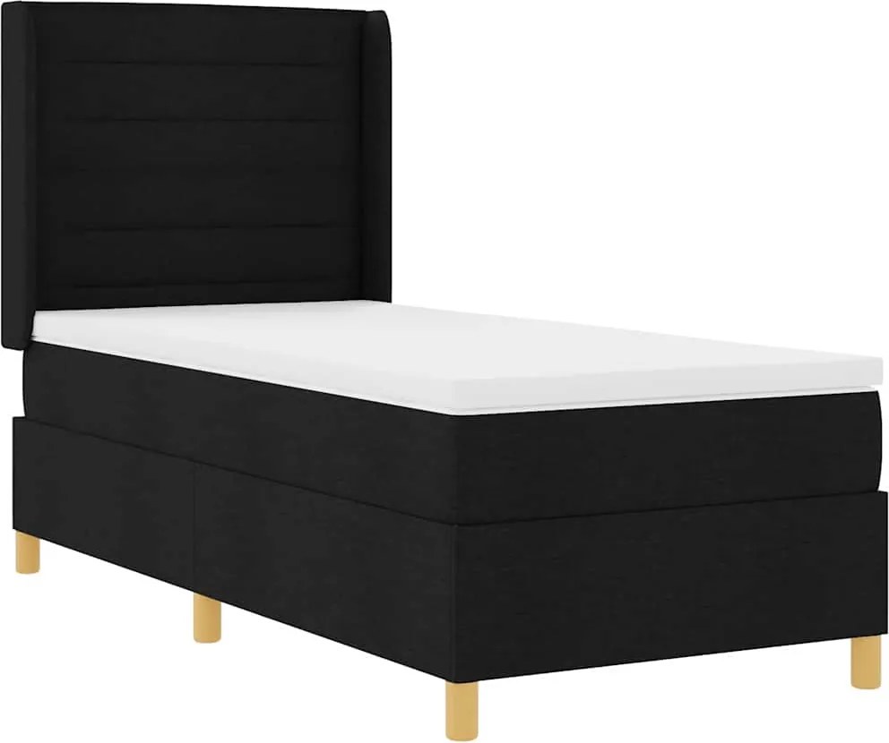 Postel s boxspringem s matrací s čelo Černá 80 x 200 cm textil 3341737