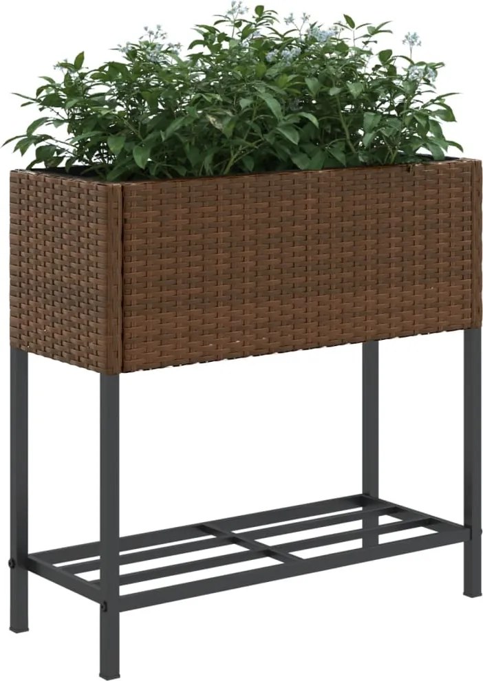Zahradní truhlíky s policí 2 ks hnědé 70 x 28 x 70 cm 3210511