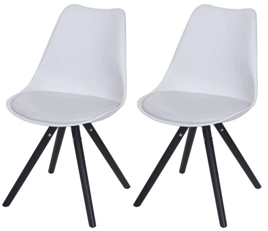 2x Jedálenská židle DS501 ~ plast, sedák koženka, tmavé nohy
