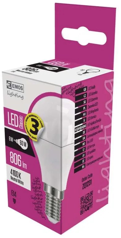 Emos lighting LED žárovka Classic Mini Globe 7,3W E14 neutrální bílá