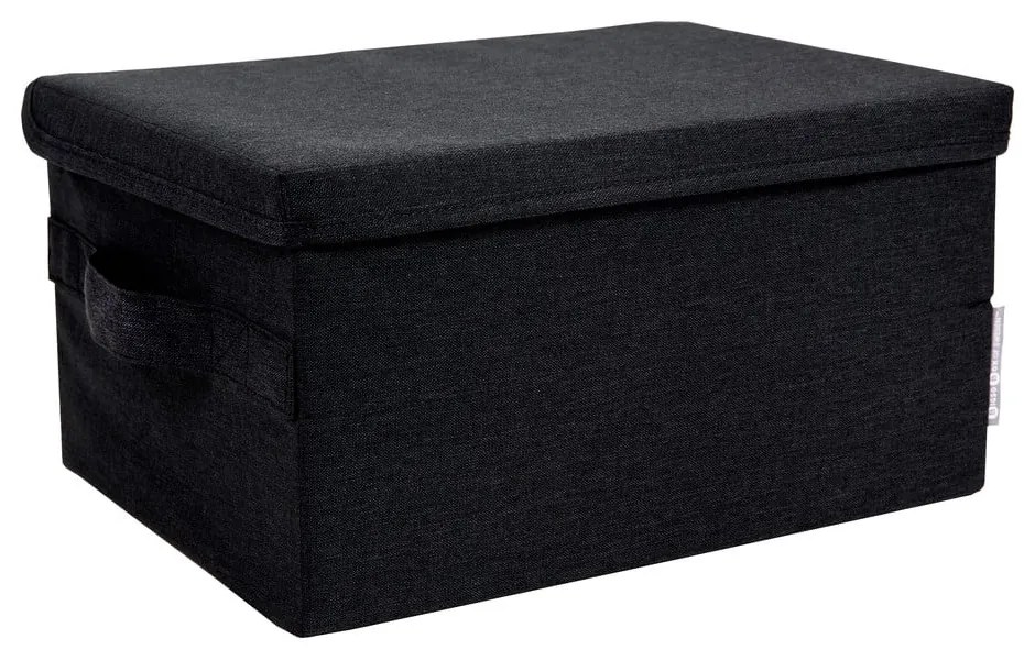 Černý látkový úložný box s víkem 45x34x25 cm Soft Storage – Bigso