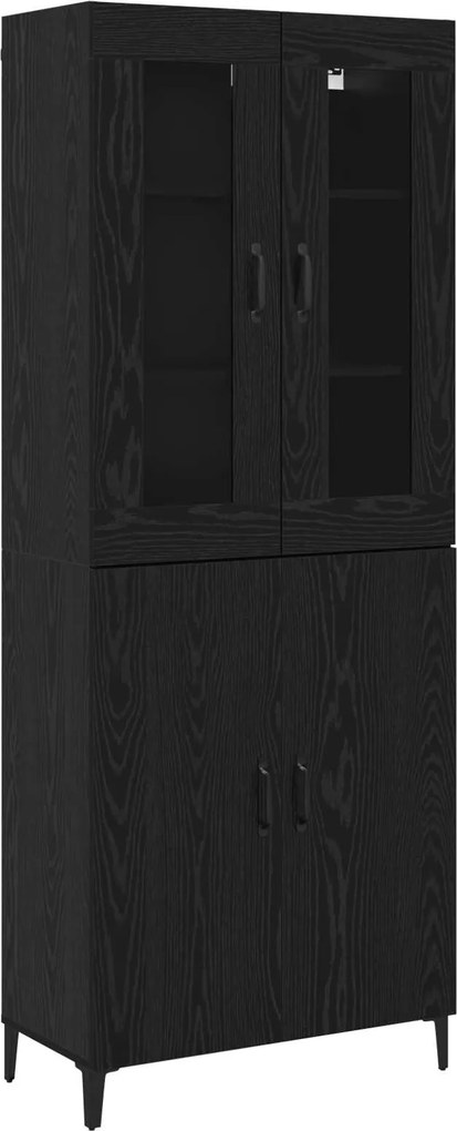 Vysoký bufet 2 ks Černý dub 69,5 x 34 x 180 cm Kompozitní dřevo 3394589