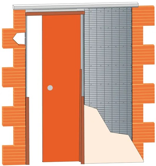 1000 mm - Stavební pouzdro JAP 701 LATENTE LINE - STANDARD Výška: 210 cm, Tloušťka zdi: 125 mm, Typ příčky: ZEĎ