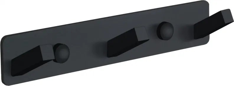 Mexen příslušenství, Věšák na ručníky 3-háčky, černá, 709173-70