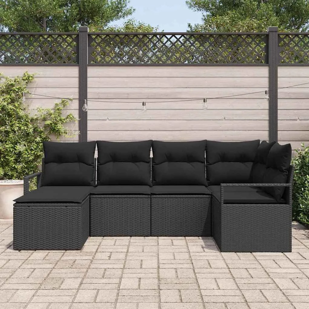 Set pohovek 6 ks Černá polyratan 3355122