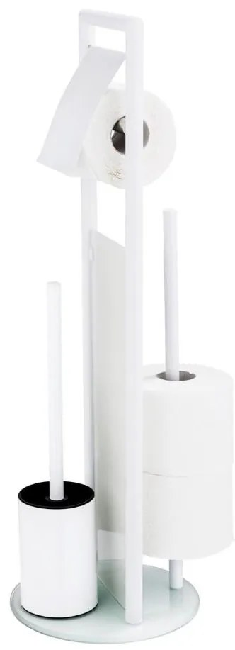 WENKO 24983800 - WC set RAVINA 20x70 cm nerez/bílá 24983800