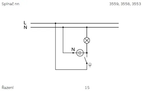 ABB Classic vypínač č.1S béžová 3553-21289 D2 se signalizační doutnavkou